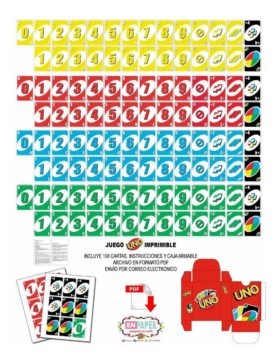 Juego De Cartas Uno Para Imprimir En Pdf - Envio Por Correo | MercadoLibre Juego De Cartas Uno Para Imprimir En Pdf - Envio Por Correo | MercadoLibre