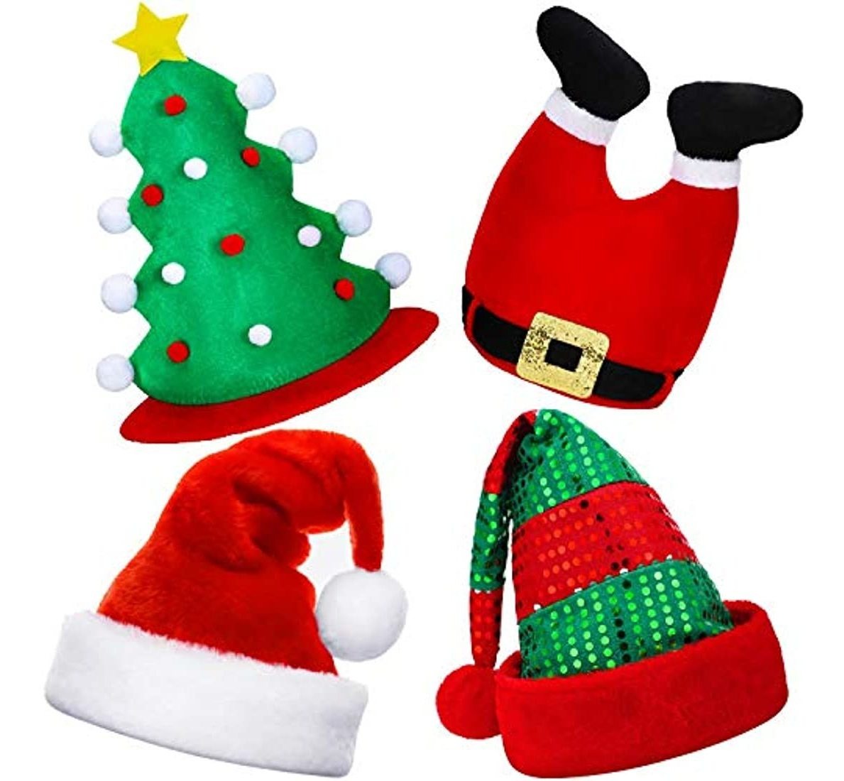 4 Sombreros De Navidad, Sombreros De Papá Noel, Sombreros | Mercado Libre