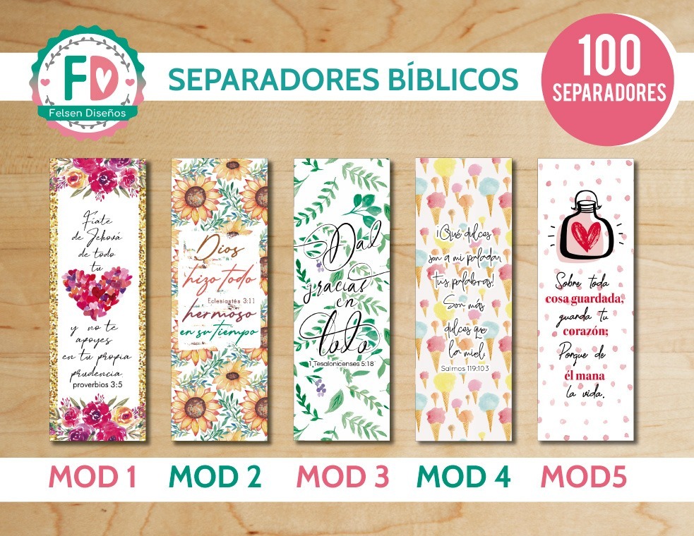 150 Separadores Bíblicos Cristianos Impresos 20 Modelos | Envío gratis