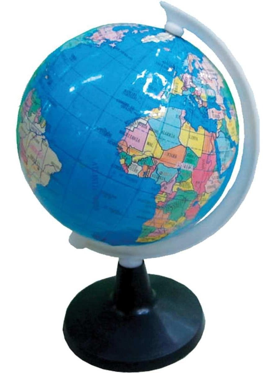 Globo Terrestre De Mesa Mapa Mundi Giratório Pequeno 17 Cm Papelaria