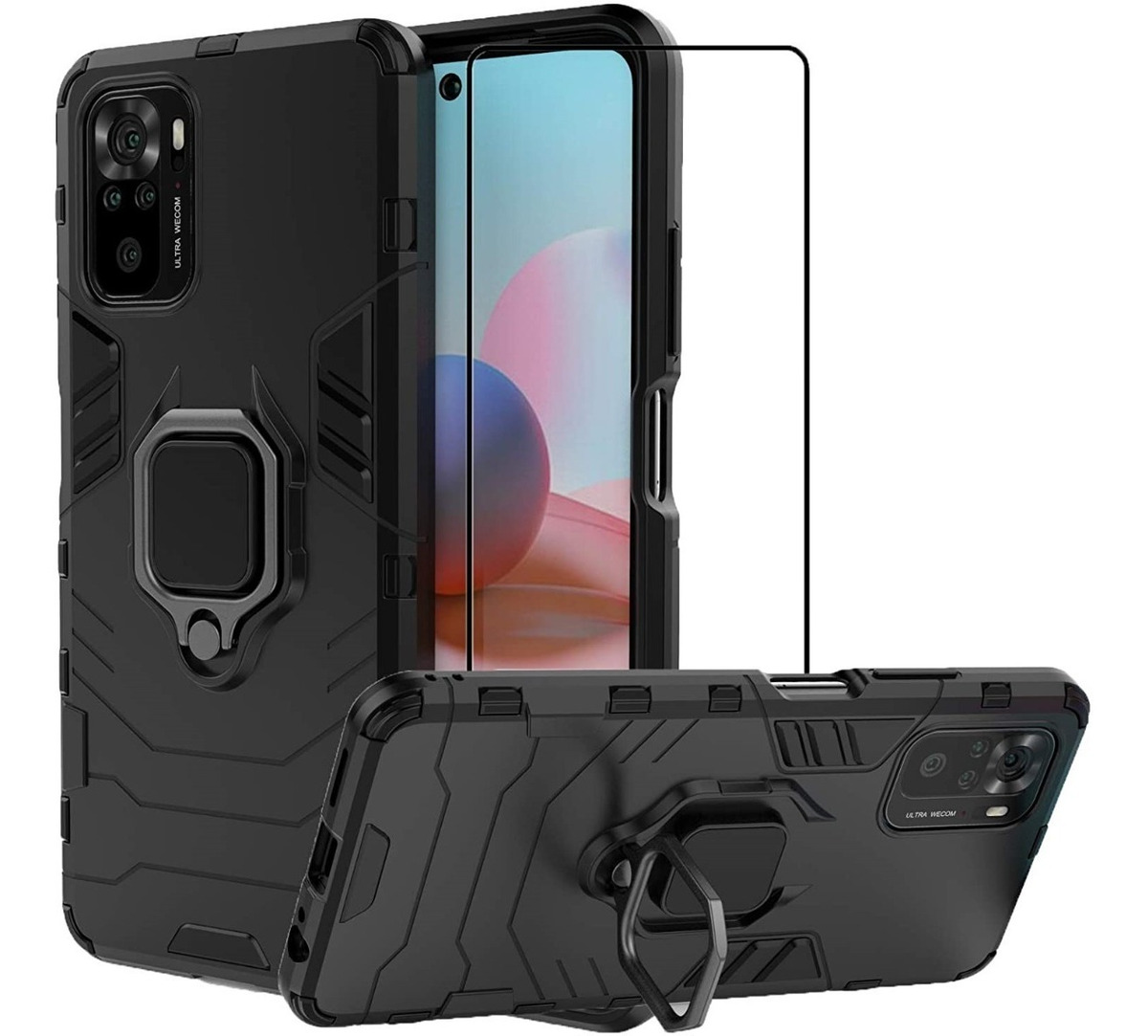 Funda Xiaomi Redmi Note 10 Pro Uso Rudo Ring Case Vidrio 9d Mercadolibre