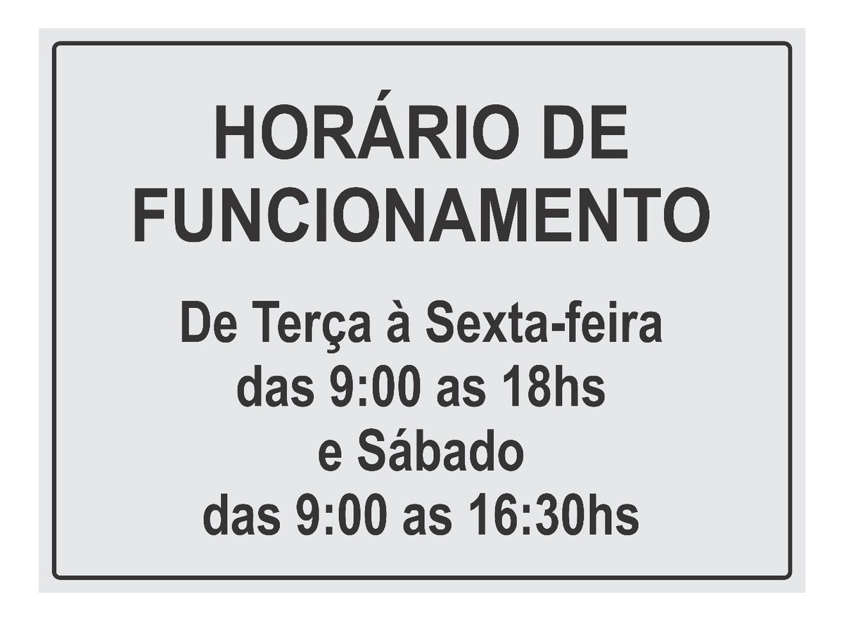 Placa Horario De Funcionamento | Mercado Livre Placa Horario De Funcionamento | Mercado Livre