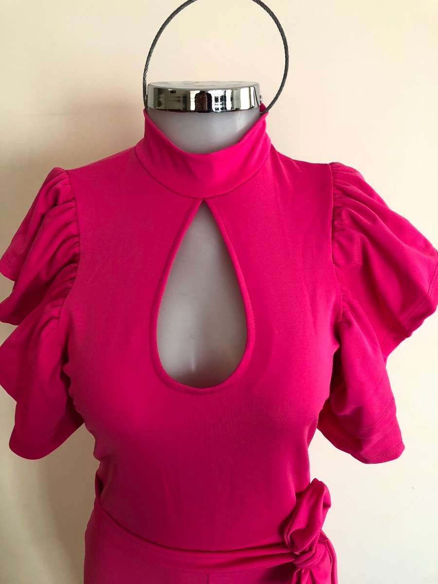 Palazzo Jumpsuit Sexy Color Negro Fiusha Moda Promoción Mercado Libre