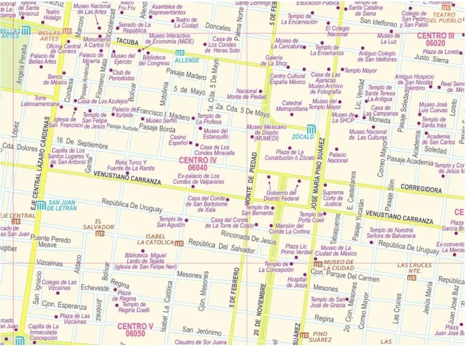 Mapa Delegación Cuauhtémoc Cdmx Ciudad De México Mural Meses Sin