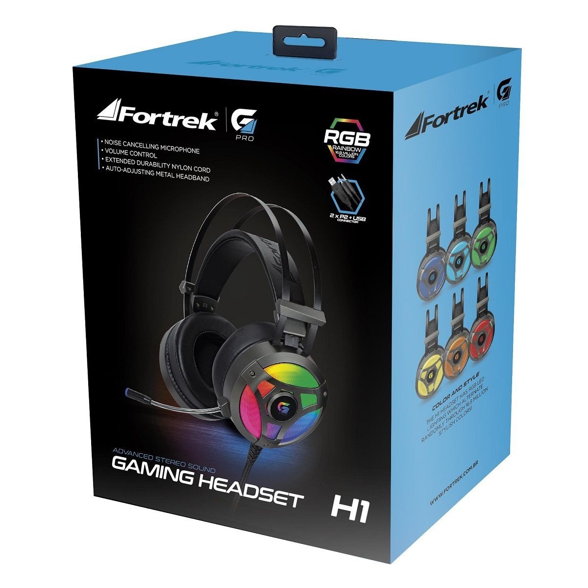 Fone De Ouvido Headset Gamer Fortrek G Pro Led Rgb H1 Usb P2 Frete Grátis