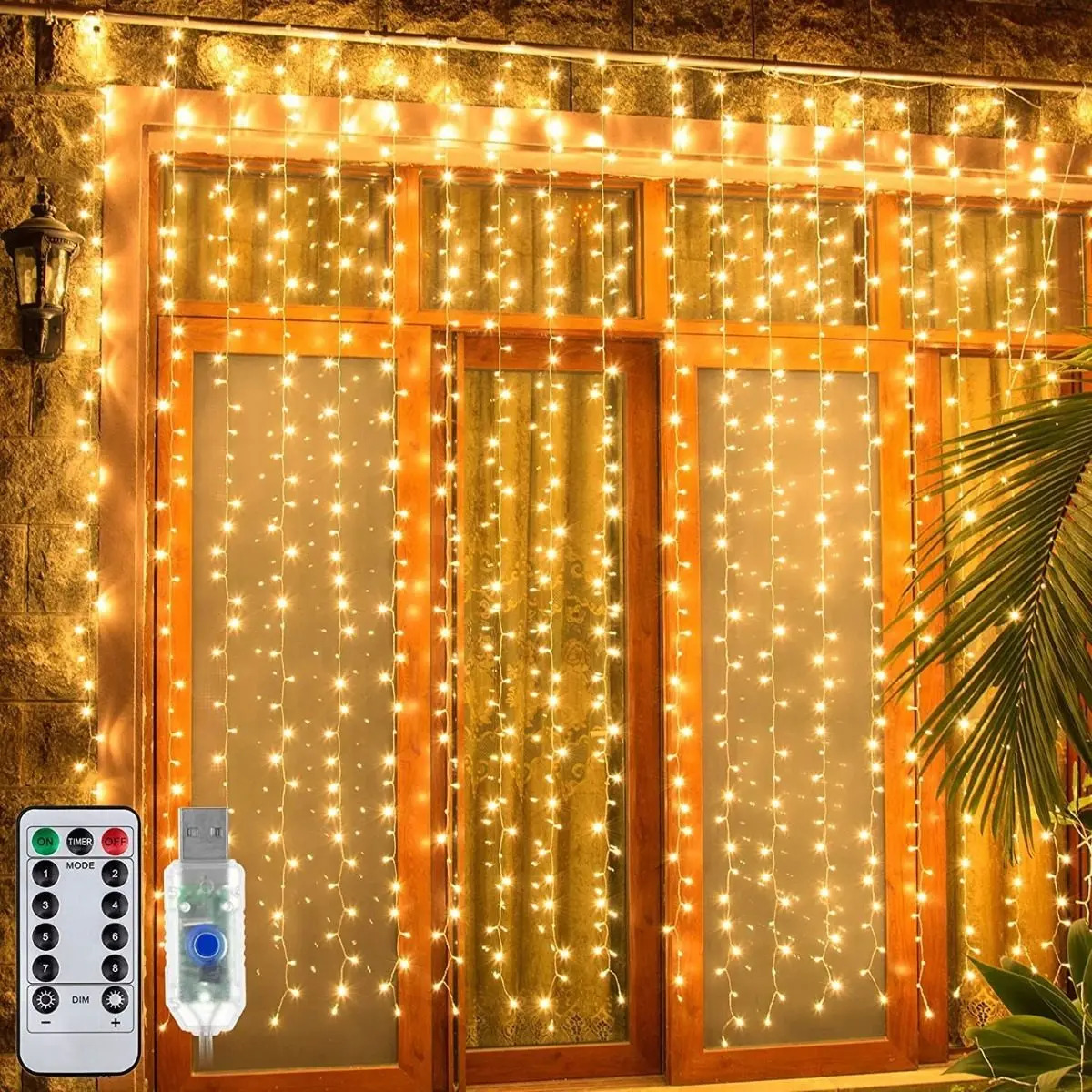 AIZO Cortinas de Luces Led Decoración 3x3m blanco cálido | falabella.com