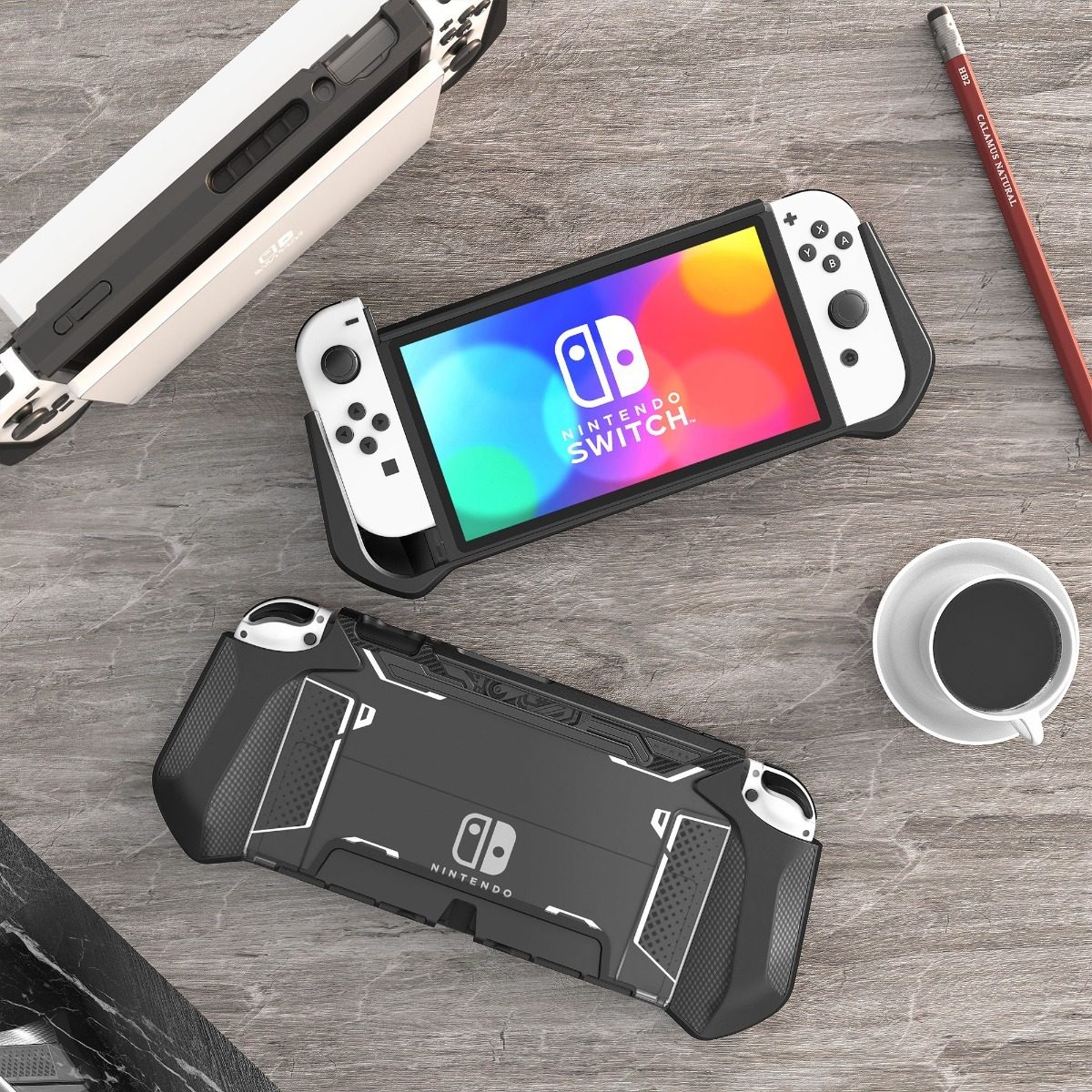 Funda Para Nintendo Switch Oled 2021 Mumba Blade Negro Meses Sin