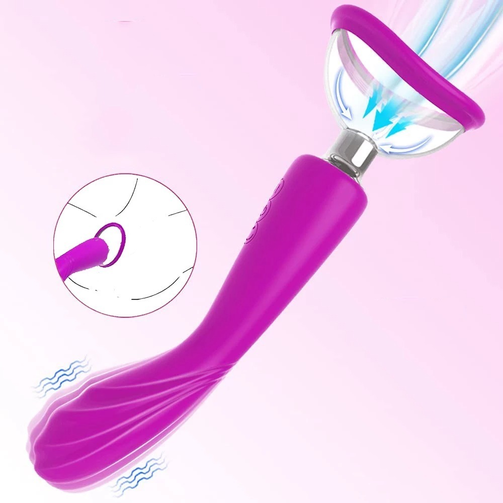 Vibrador 2 Em 1 Sucção E Vibração Sugador Clitoris Seios