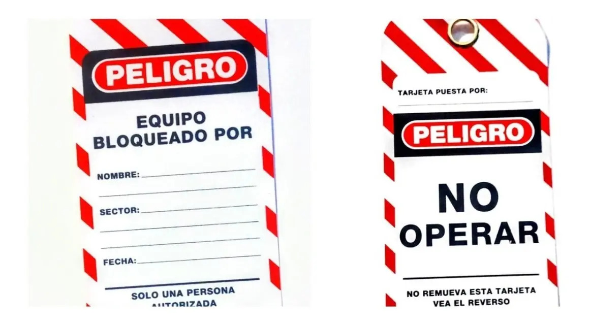 Pack 5 Candados Loto Dieléctrico Con Etiquetas Español | Envío gratis