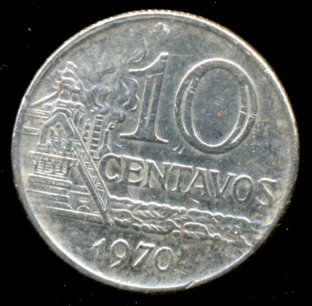 Brasil Moeda Antiga De 10 Centavos 1970 B1 Veja Moedas Mercado Livre