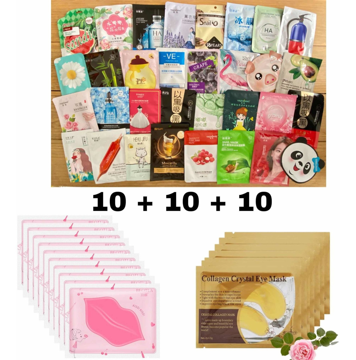 10 Mascarillas Coreanas 10 Colágeno Labios 10 Para Ojos Mercado Libre