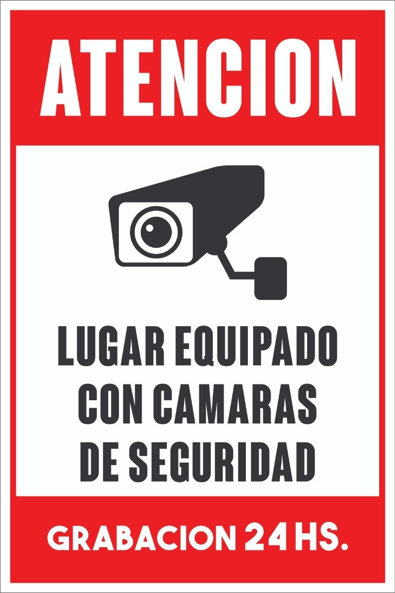 Cartel Pvc Cámaras De Vigilancia Propiedad Protegida Mercado Libre