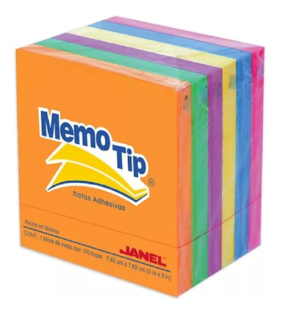 Notas Adhesivas Janel Memo Tip Neon 3x3 100h C 6 Blocks Mercadolibre