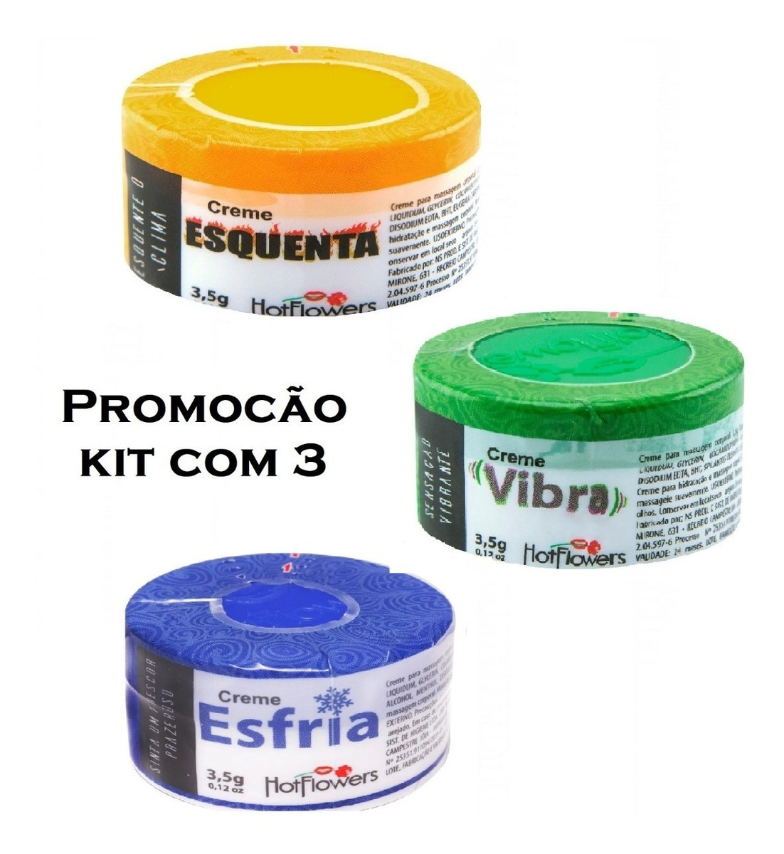 Creme Esquenta Esfria Vibra Pomada Kit Com 3 Hotflowers Mercado Livre