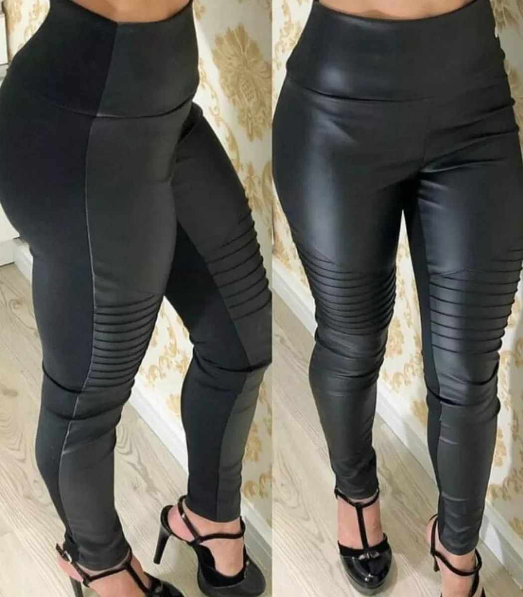 Calça Montaria Couro Fake Courinho Legging Com Nervura Mercadolivre