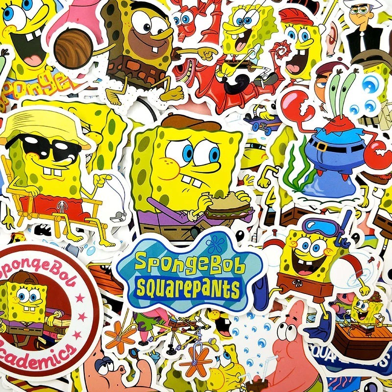 Set Calcomanias 100 Stickers Bob Esponja Patricio Calamardo Meses Sin