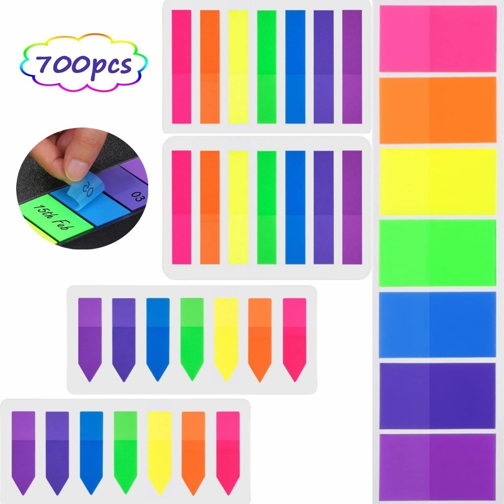 Notas Adhesivas Kit 3 Tamaños 7 Colores 700 Piezas Meses Sin Intereses