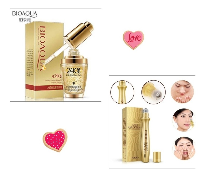Kit Bioaqua 24k Gold Colageno Acido Hialuronico Ojeras Meses Sin