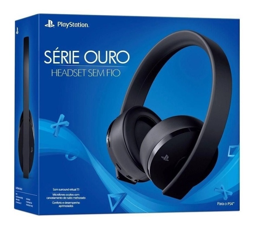 Fone De Ouvido Gamer Sem Fio Sony Playstation Gold Black Mercado Livre