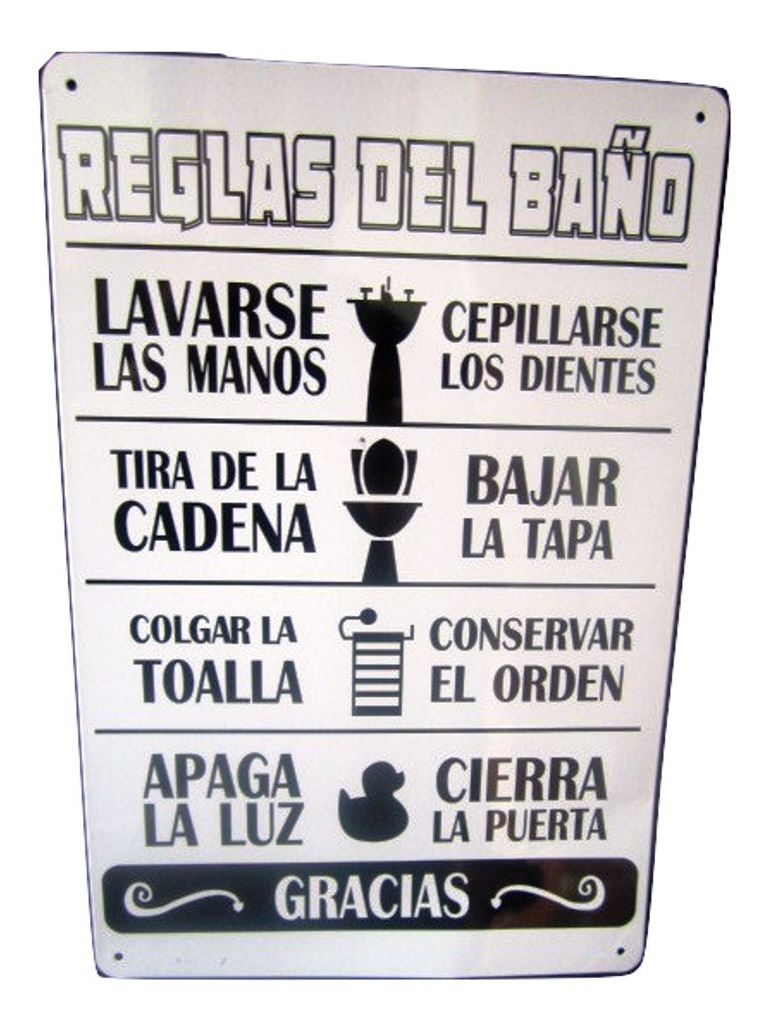 % Letrero Baño Limpio Aseo Personal Manos Wc Casa $390a | Envío gratis % Letrero Baño Limpio Aseo Personal Manos Wc Casa $390a | Envío gratis