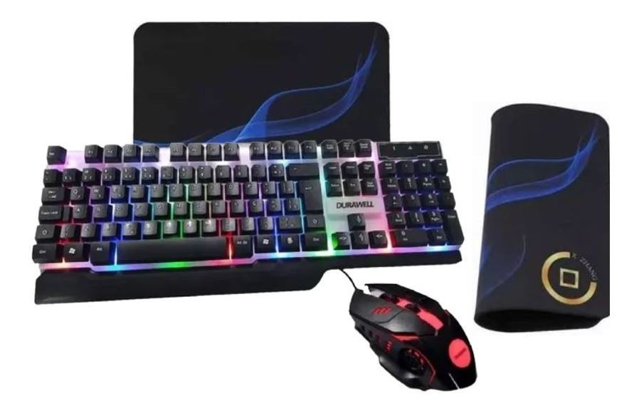 Kit Gamer Teclado Semi Mecanico E Mouse Led Usb Knup Kp 2054 Frete Grátis