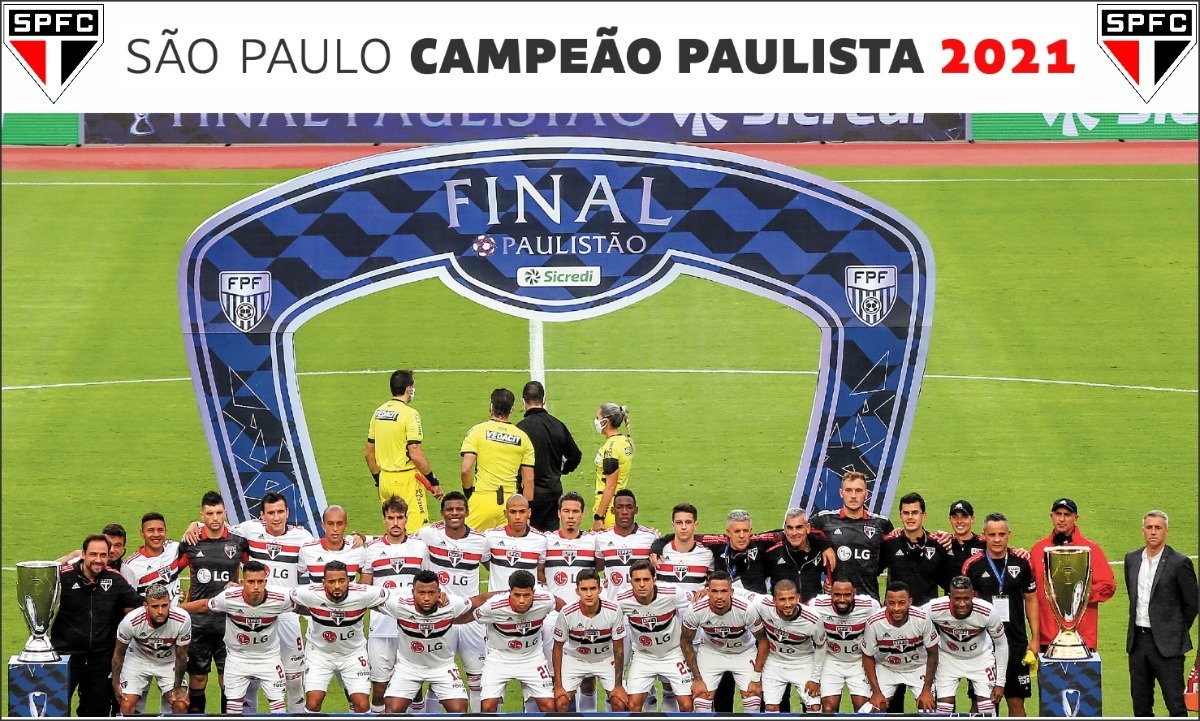 Poster Adesivo São Paulo Campeão Paulista 2021 100x60cm Mercado Livre