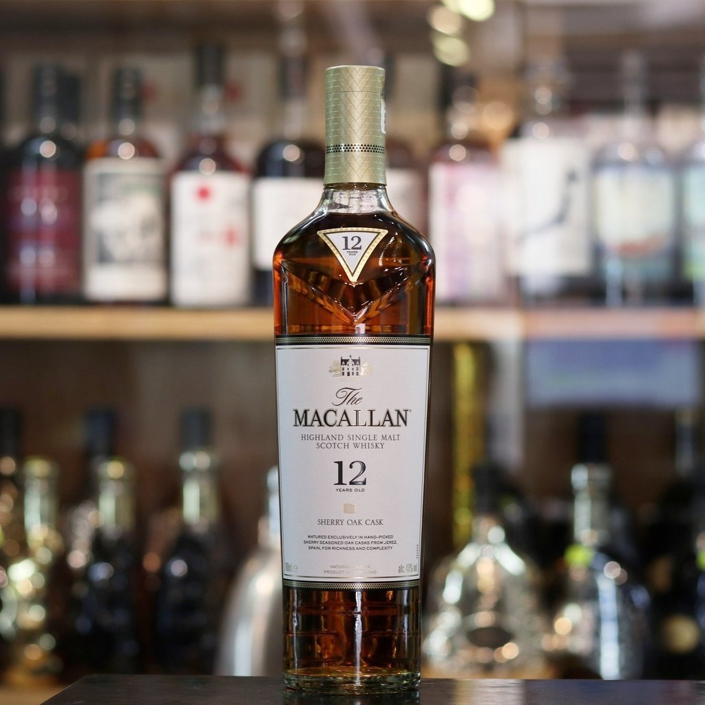 The Macallan 12 Años Sherry Oak Scotch Whisky Single Malt Syxe
