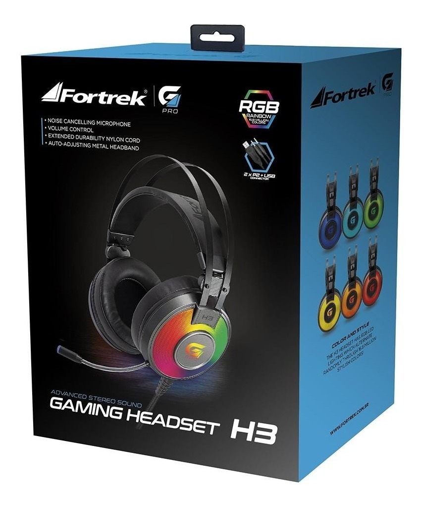 Fone Com Fio Fortrek Gamer G Pro H1 7 1 Preto Rgb 2772 Mercado Livre