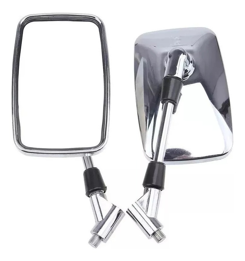 Retrovisor Cromado Espelho Moto Custom Lente Convexa Par Mercado Livre
