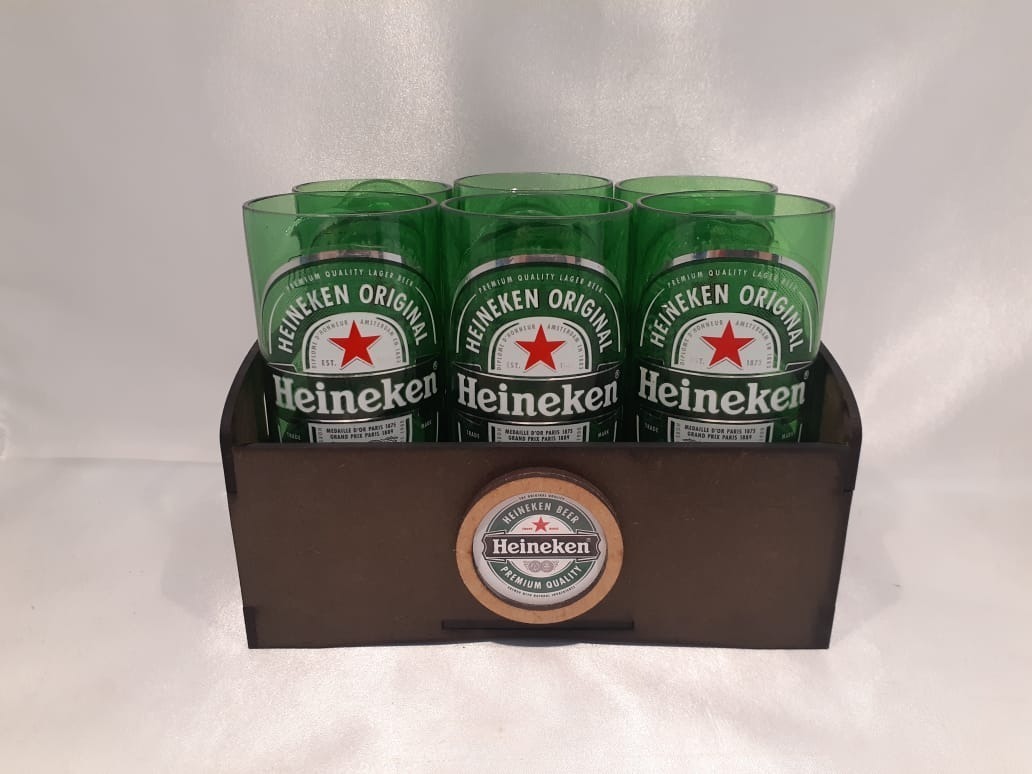 8 Jogos De Copos De Garrafas Heineken 330ml Engradado Frete Grátis