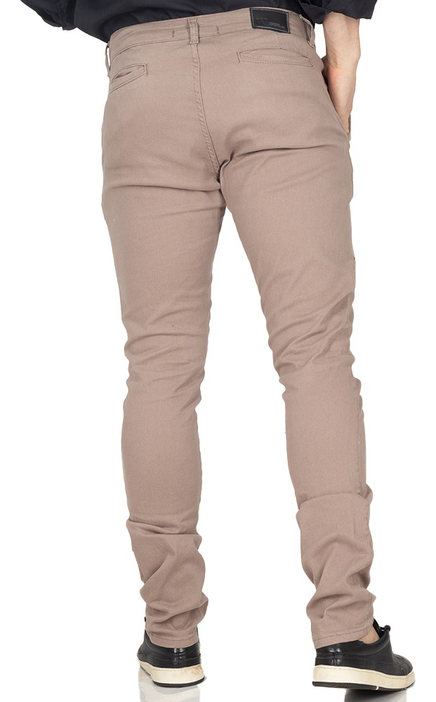 Calça Sarja Masculina Slim Cáqui Esporte Fino Casual Premium