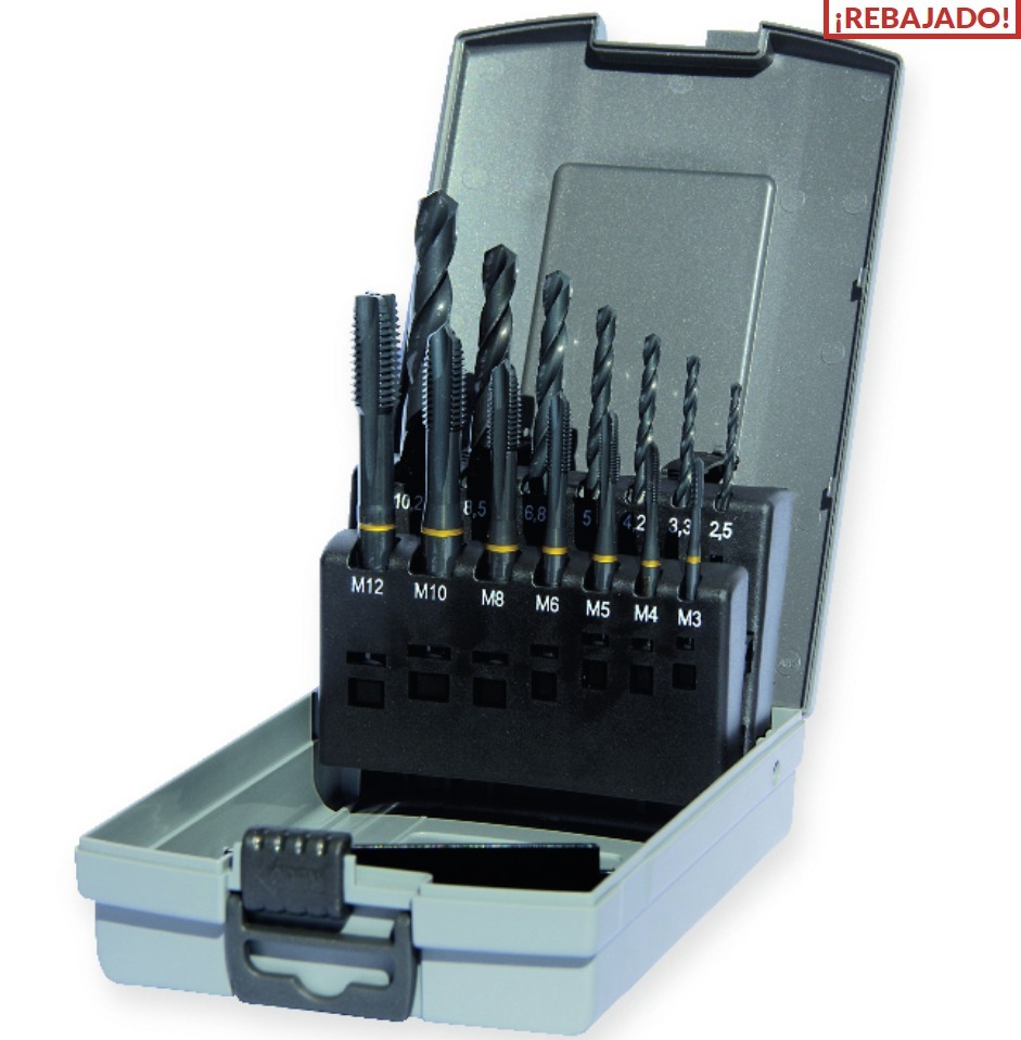 Set Broca Y Machuelo Para Barreno Pasado 14 Piezas Guhring | Meses sin ...