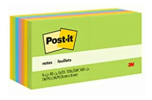 Post It Notes Bloc De Notas Adhesivas 3x3 Pulgadas Color Colección