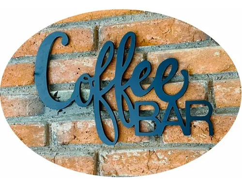Letrero Coffee Bar Estación De Café 25 X 15 Cm Mdf 6 Mm | MercadoLibre