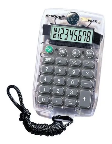 Calculadora De Bolsillo Simple De 8 Dígitos Pc033 Procalc | Mercadolibre