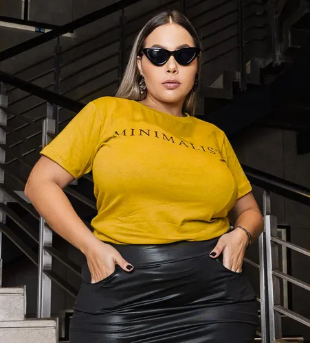 T Shirt Feminina Plus Size Básica Minimalist Camiseta Gringa Mercadolivre