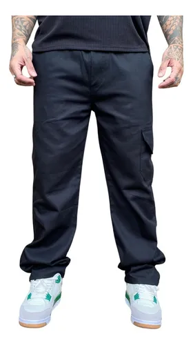 Calça Cargo Bolso Lateral Skatista Básica Unisex Boca Larga Mercadolivre