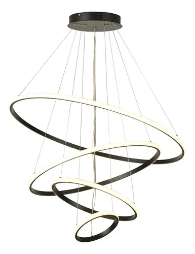 Lámpara Colgante Tipo Candelabro 4 Anillos Led 4000 K 86 W Color