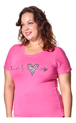 Blusa Camiseta Feminina Plus Size Gg Estampas Tendencia Parcelamento