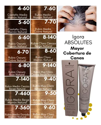 Tinte Igora Royal Absolutes Cubre Canas Caja Marrón Igora | MercadoLibre
