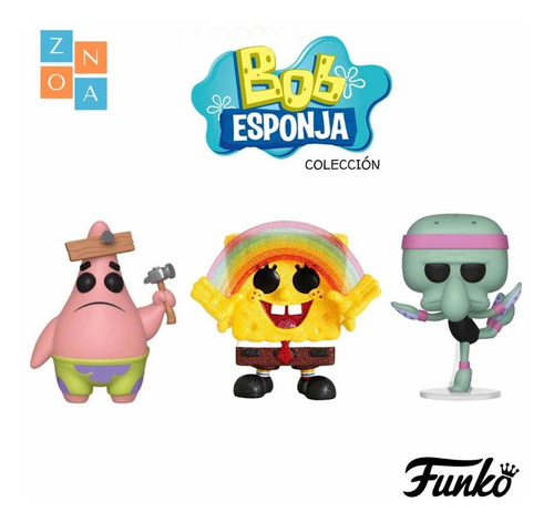 Funko Pop Sponge Bob Esponja Diamond Patricio Calamardo Set Meses Sin