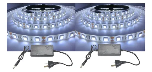 Tira Luces Led 5050 Blanco Frio 10 Mt Fuente 220v Exterior
