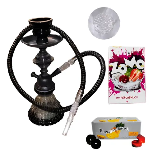 Narguile Shisha Hookah Premium Tab + Carbón + Aluminio Combo - Negro ...