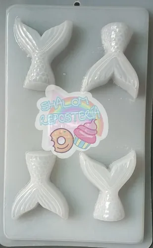 Molde Mediano Gelatina 4 Colas Sirena Med Yeso Jabon Choco Meses Sin