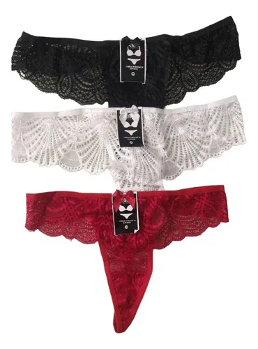 Tanga Calcinha Fio Dental Renda Frase Piriguete Biju Strass