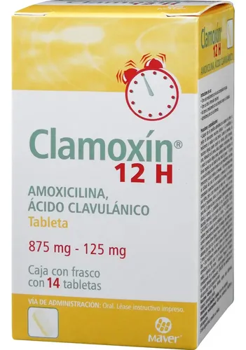 Clamoxin 12h Tabletas 875 Mg/125 Mg, 14 Tabletas | Meses sin interés