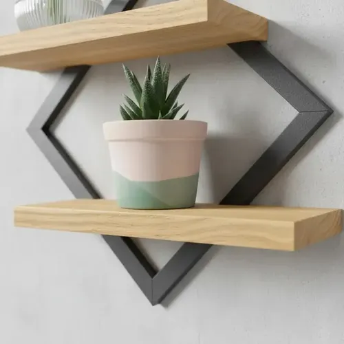 Quadro Decorativo Com Prateleira Dupla Nicho Moldura Luxo | MercadoLivre