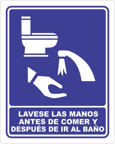 Lávese Las Manos Antes Y Después De Ir Al Baño 20x25 Cm en venta en ... Lávese Las Manos Antes Y Después De Ir Al Baño 20x25 Cm en venta en ...