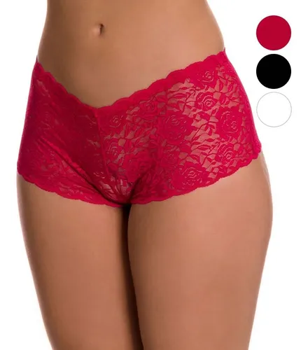 Lingerie Sexy Kit 3 Calcinha Short Feminina Pronta Entrega Parcelamento Sem Juros