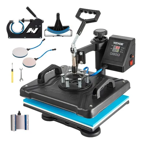 Vevor Plancha Plana Para Sublimación 29x35 1050w 6en1 Negro Vevor Plancha Plana Para Sublimación 29x35 1050w 6en1 Negro